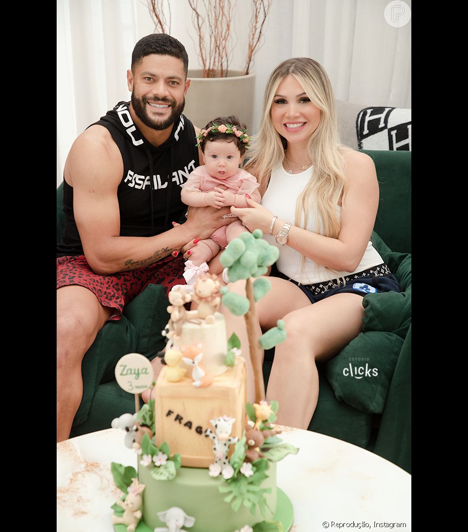 Hulk: jogador comemora mêsversário da filha com Camila Ângelo ao lado ...