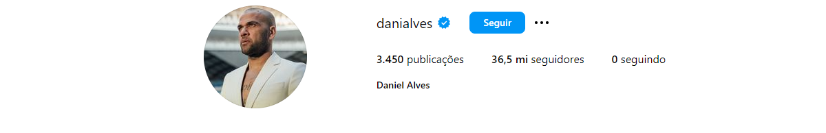 Foto: Daniel Alves limpa Instagram após sair da prisão - Purepeople