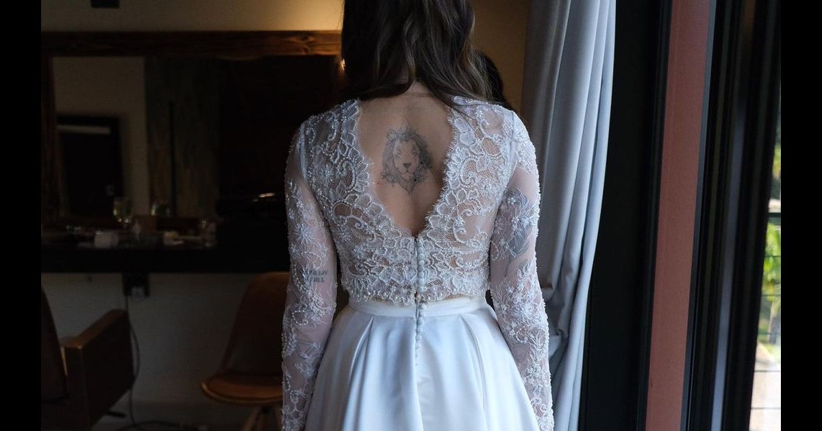 Look de casamento de Mari Palma: a jornalista escolheu um conjunto de ...