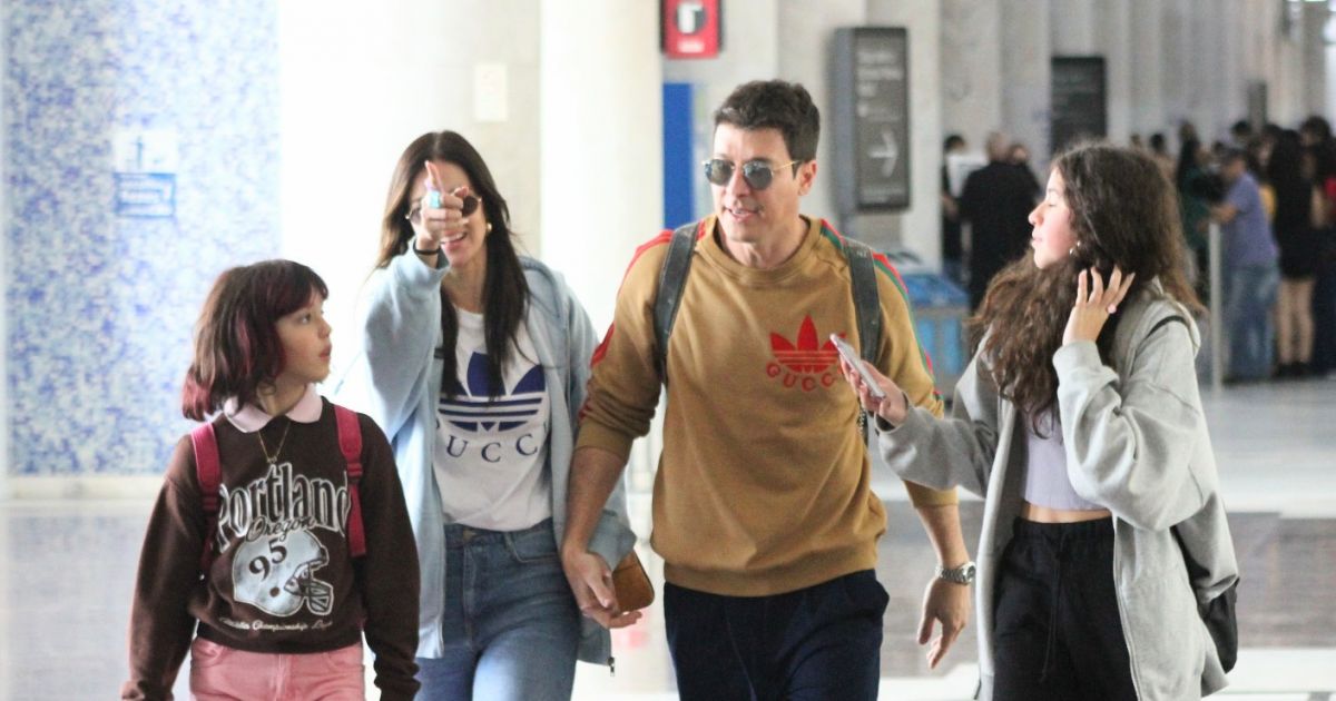 Rodrigo Faro chegou ao Rio de Janeiro com a mulher, Vera Viel, e as ...