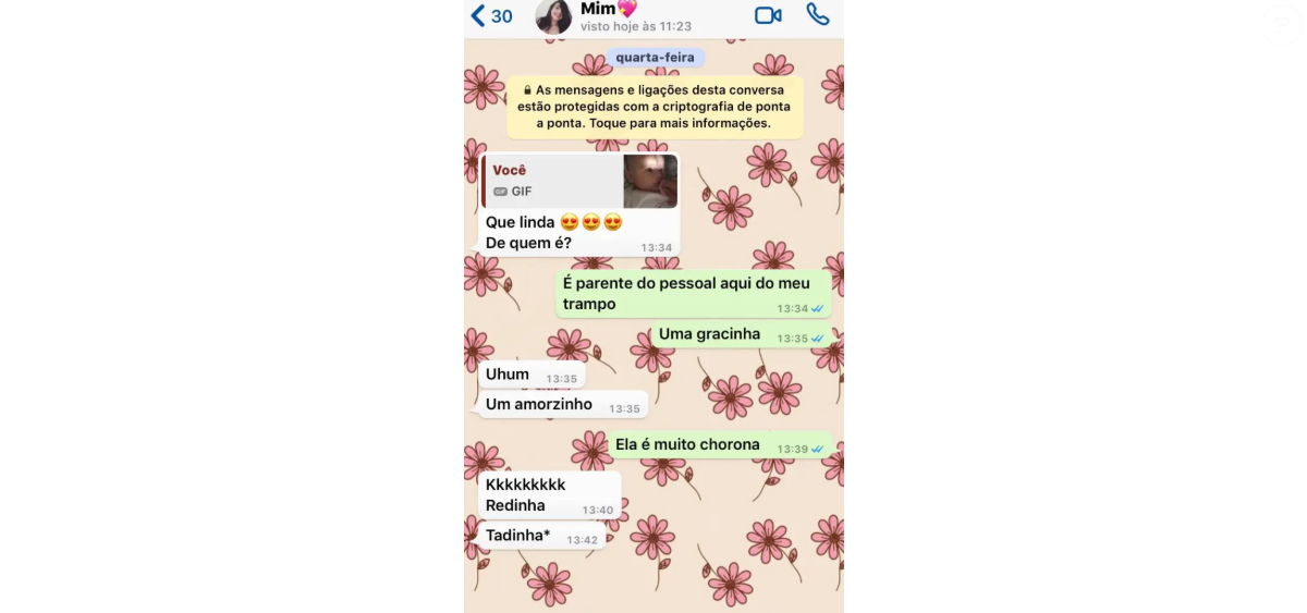 Foto: Última mensagem entre as amigas Endy e Yasmin - Purepeople