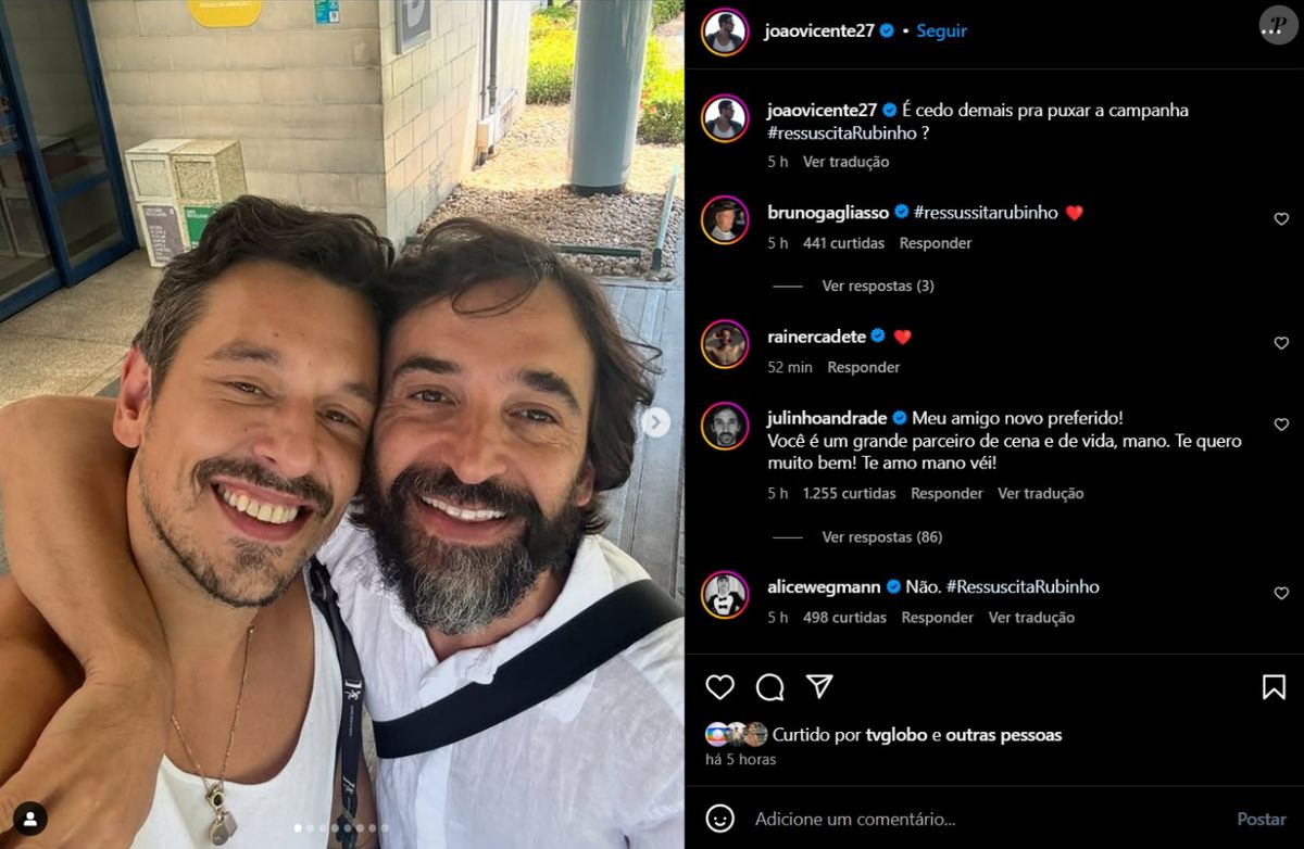 Foto: João Vicente de Castro, o Renato Filipelli de “Vale Tudo”, publicou um dump de bastidores ...