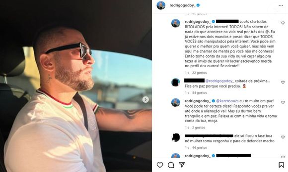 Foto: Há uma semana, Rodrigo Godoy bateu boca com internautas sobre seu ...