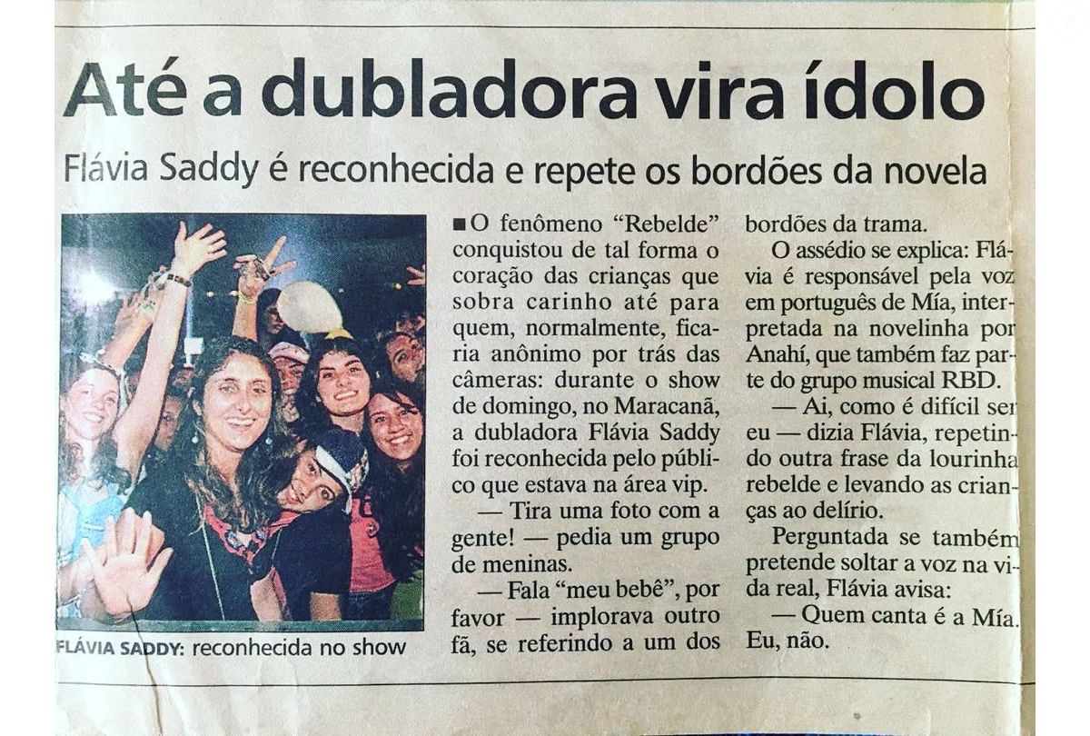 Foto: O sucesso de ‘Rebelde’ foi tanto que Flavia Saddy também era ...