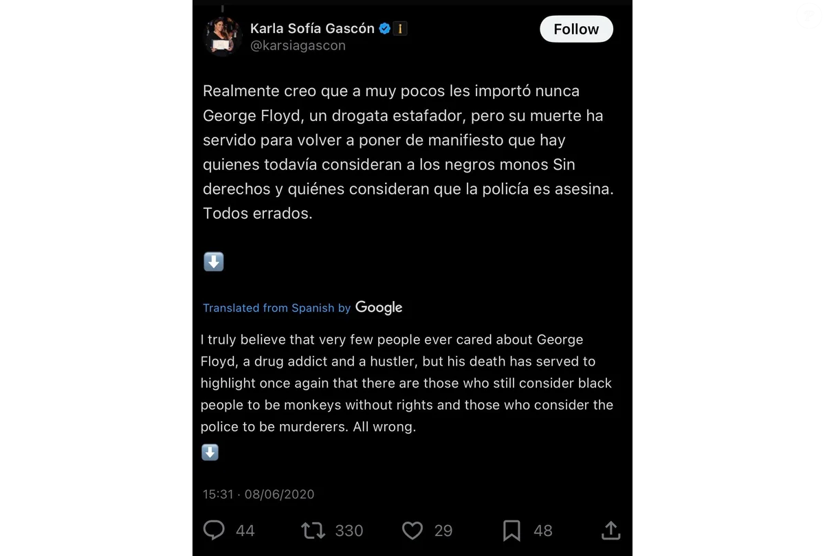 Foto: Atriz Espanhola de Emilia Pérez Tweetou em suas redes insinuando ...