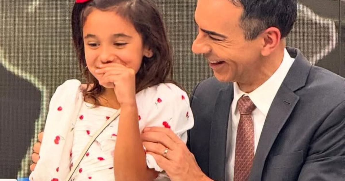 Aos 6 anos, filha de César Tralli faz pedido envolvendo Renata ...